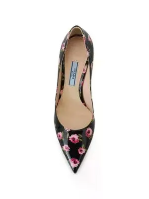 Prada Floral-print Patent Leather Pumps