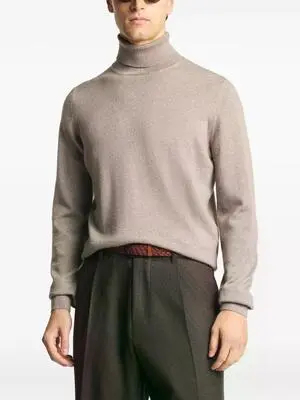 FAY Roll-neck Knitted Sweater - Neutrals