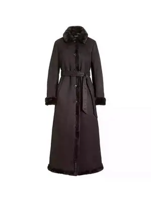 Ralph Lauren Faux-shearling Trimmed Belted Coat