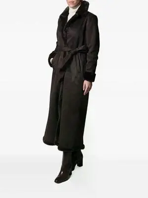 Ralph Lauren Faux-shearling Trimmed Belted Coat