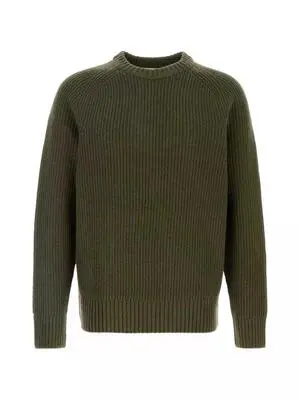 Closed Ribbed-knit Wool Sweater