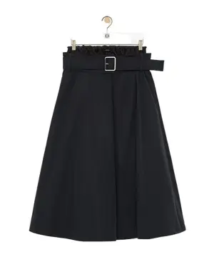 Loewe Belted Midi Skirt - Black