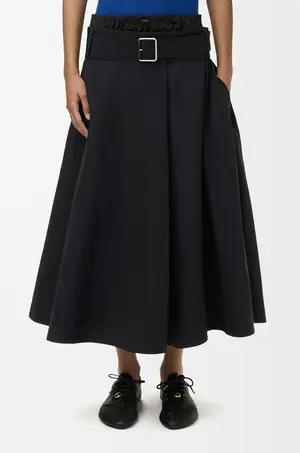 Loewe Belted Midi Skirt - Black