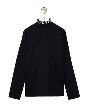 Loewe Logo-print Roll-neck Top - Black