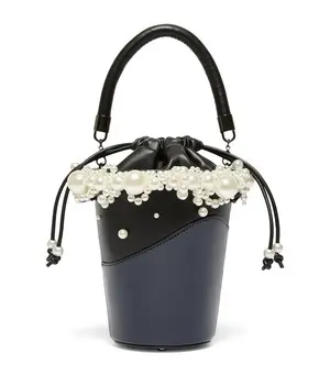 Marina Rinaldi Faux Pearl-trim Bucket Bag