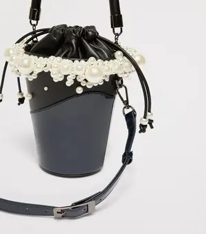 Marina Rinaldi Faux Pearl-trim Bucket Bag