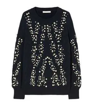 Marina Rinaldi Virgin Wool-blend Sweater - Navy