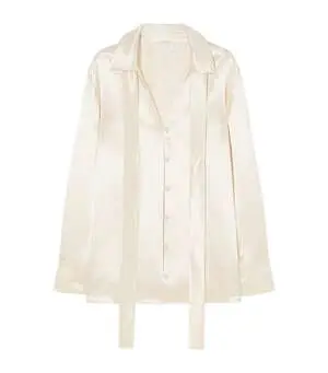 Marina Rinaldi Satin Neck-tie Shirt