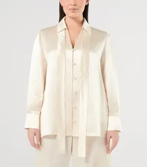 Marina Rinaldi Satin Neck-tie Shirt