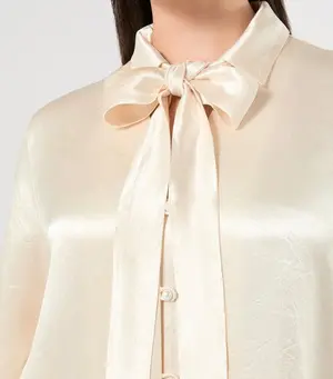 Marina Rinaldi Satin Neck-tie Shirt