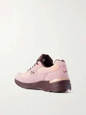 NEW BALANCE 992 Suede-trimmed Mesh Sneakers - Antique Rose