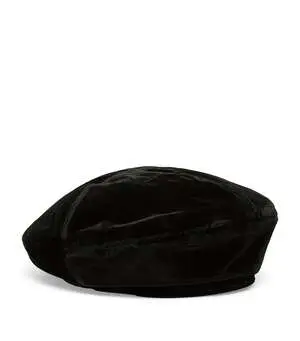 Marina Rinaldi Velvet Beret - Black