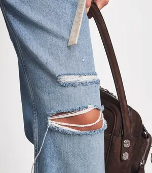 RE-DONE Distressed Mid-rise Straight Jeans