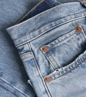 RE-DONE Distressed Mid-rise Straight Jeans