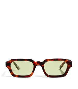 Le Specs Tension Rectangle Sunglasses - Brown