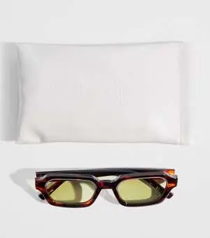 Le Specs Tension Rectangle Sunglasses - Brown
