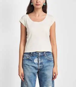 RE-DONE Cotton Cropped Frankie T-shirt