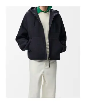 Loewe Hooded Jacket In Wool Blend - Deep Navy Blue