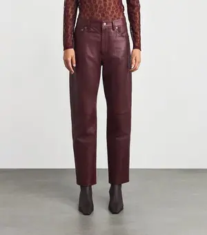 Polo Ralph Lauren Straight Leather Trousers