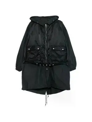 Comme Des Garçons Layered Hooded Coat - Blue