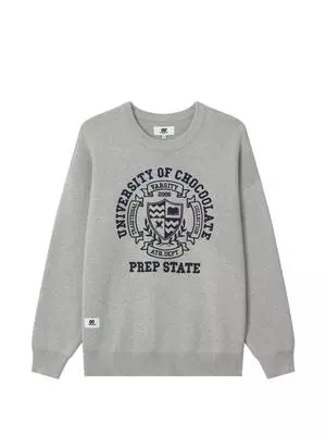 CHOCOOLATE Logo-print Drop-shoulder Sweater - Grey