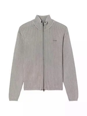 Izzue Ribbed-knit Zip-up Cardigan