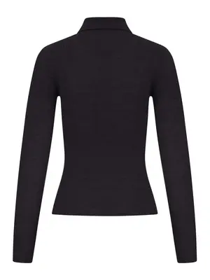Max Mara Mxmangel Long-sleeved Ribbed Polo Jumper - No