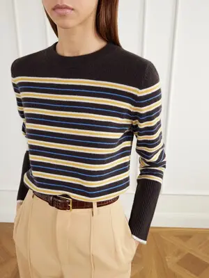 LA LIGNE Lean Lines Striped Cashmere Sweater