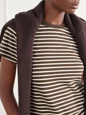 LA LIGNE Striped Cotton-jersey T-shirt