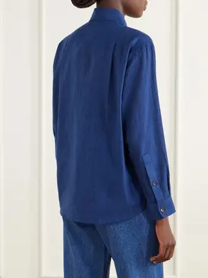 KARTIK RESEARCH Bead-embellished Layered Striped Cotton Shirt