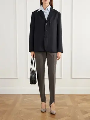 JIL SANDER Wool-blend Stretch-gabardine Straight-leg Stirrup Pants