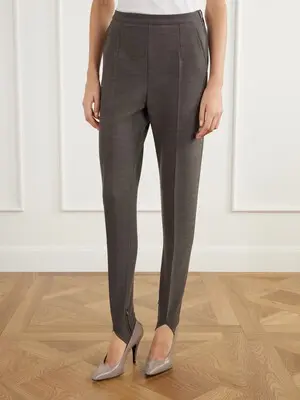 JIL SANDER Wool-blend Stretch-gabardine Straight-leg Stirrup Pants