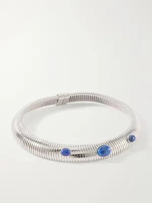 JULIETTA Astra Rhodium-plated Lapis Lazuli Necklace - Silver