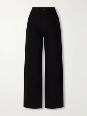 FRAME The Bow Regenerative High-rise Wide-leg Jeans - Black