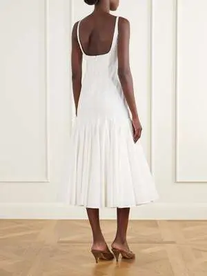 Jacquemus La Robe Pleated Cotton-poplin Maxi Dress