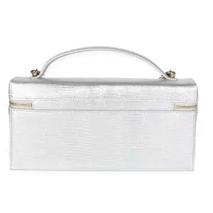 Chanel Lizard Embossed Calfskin Top Handle Slim Vanity With Chain