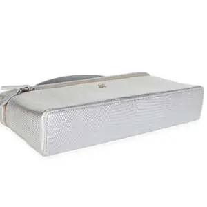 Chanel Lizard Embossed Calfskin Top Handle Slim Vanity With Chain