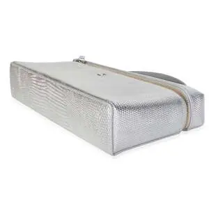 Chanel Lizard Embossed Calfskin Top Handle Slim Vanity With Chain