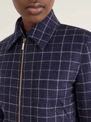 Thom Browne Cropped Checked Wool-tweed Jacket