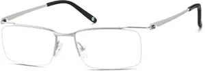 Zenni Rectangle Glasses Titanium Frame - Silver