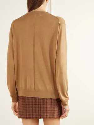 LA LIGNE Ben Silk, Wool And Cashmere-blend Sweater - Camel