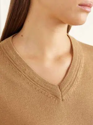 LA LIGNE Ben Silk, Wool And Cashmere-blend Sweater - Camel