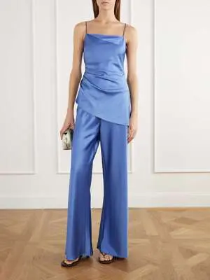 LA LIGNE Colby Satin Wide-leg Pants