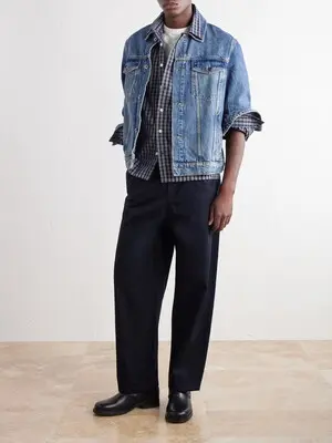 Nn07 Deon 50035 Checked Woven Organic Cotton Shirt - Blue