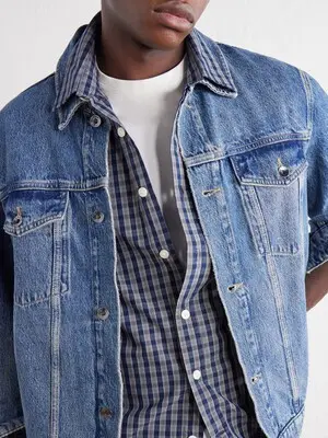 Nn07 Deon 50035 Checked Woven Organic Cotton Shirt - Blue