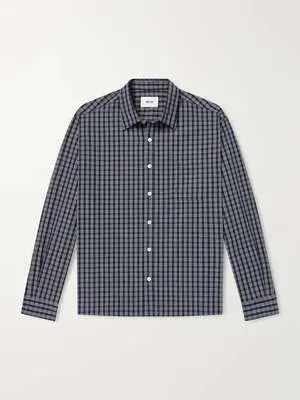 Nn07 Deon 50035 Checked Organic Cotton Shirt - Navy