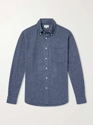 Hartford Pitt Checked Cotton-flannel Shirt - Navy