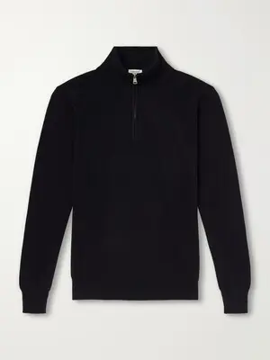 GHIAIA Cashmere Half-zip Sweater - Black