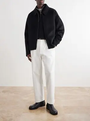 GHIAIA Cashmere Half-zip Sweater - Black