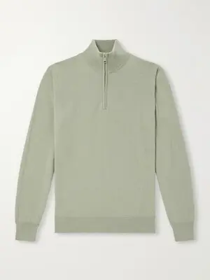 GHIAIA Cashmere Half-zip Sweater - Green